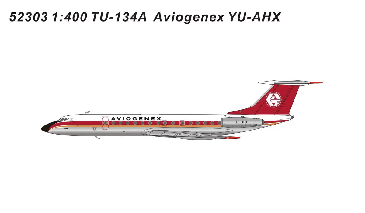 Panda Models Aviogenex Tupolev TU-134A YU-AHK – West Coast Diecast LTD